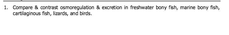 Solved 1. Compare & contrast osmoregulation & excretion in | Chegg.com