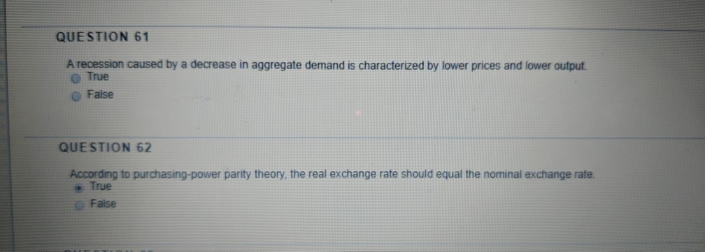 Solved Question 61 A Recession Caused By A Decrease In Chegg