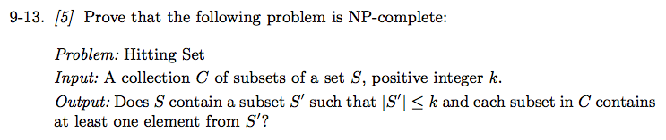 Solved 9-13. [5] Prove that the following problem is | Chegg.com