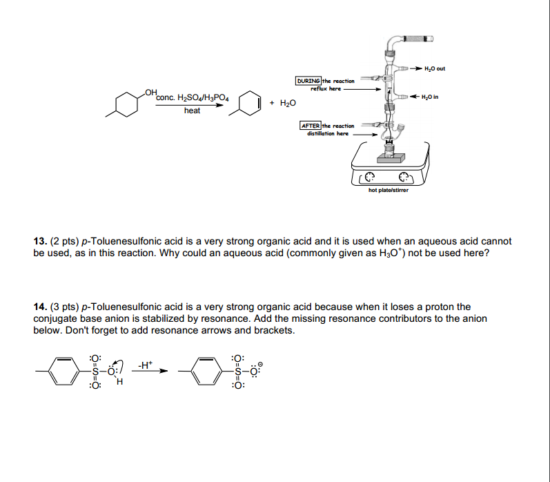 9. (4 pts.) When refluxing, a mixture of toluene and | Chegg.com