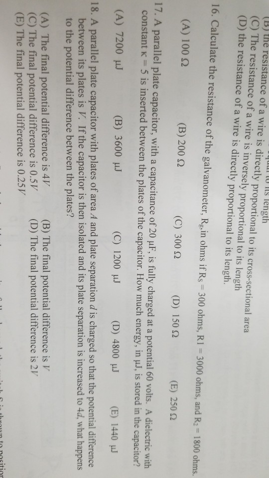 Solved the resistance of a wire is directly proportional to | Chegg.com