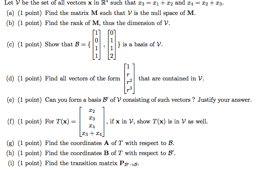 Let V be the set of all vectors x in R4 such that x3 | Chegg.com