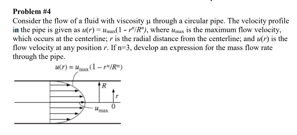 Solved Problem #4 Consider the flow of a fluid with | Chegg.com