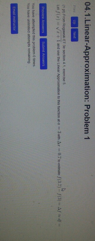 Solved Let f(x) = Squareroot x + 1 and use the Linear | Chegg.com