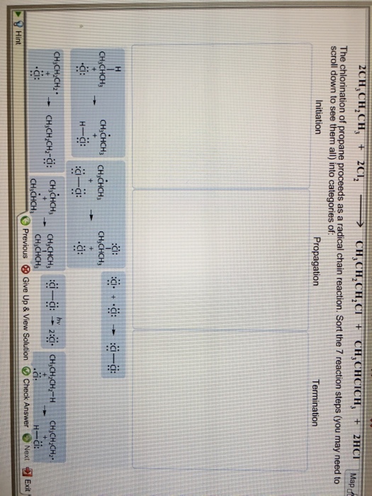 Solved The chlorination of propane proceeds as a radical | Chegg.com