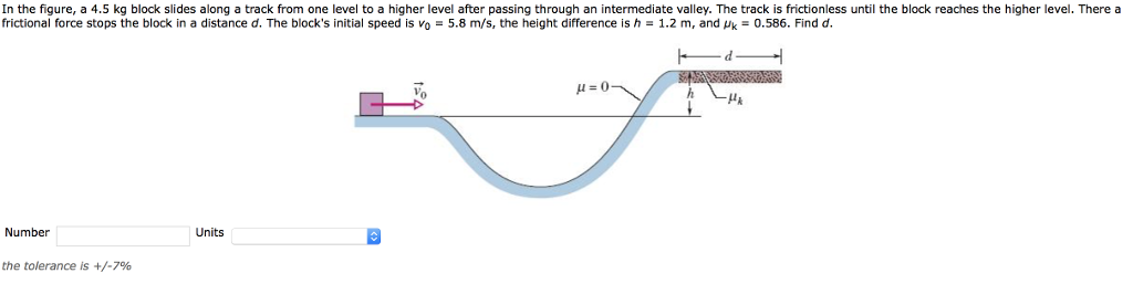 Solved In the figure, a 4.5 kg block slides along a track | Chegg.com