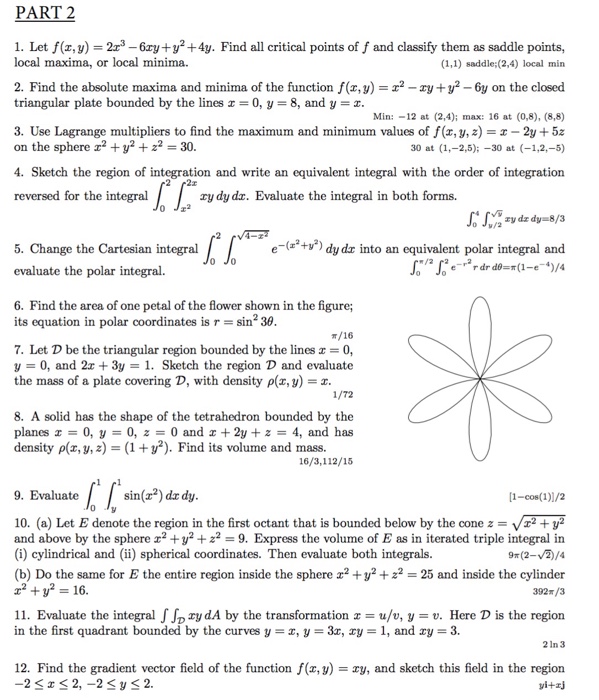 Solved Let f(x, y) = 2x^3 -6xy + y^2 + 4y. Find all critical | Chegg.com