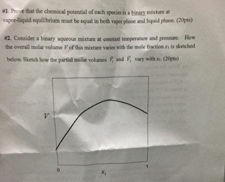 Solved #1. Prot that the chemical potential of each species | Chegg.com