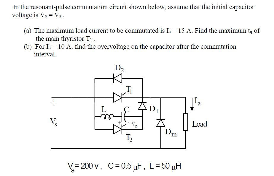 Solved In the resonant-pulse commutation circuit shown | Chegg.com