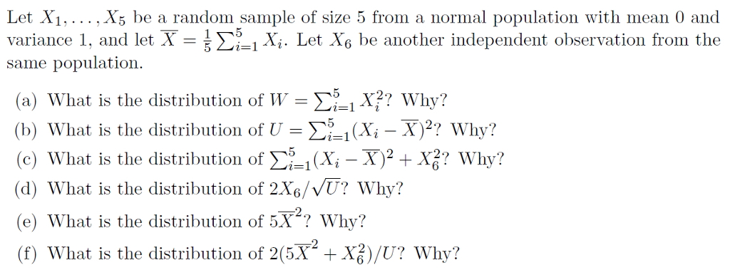 Solved Let X1,... . X5 be a random sample of size 5 from a | Chegg.com