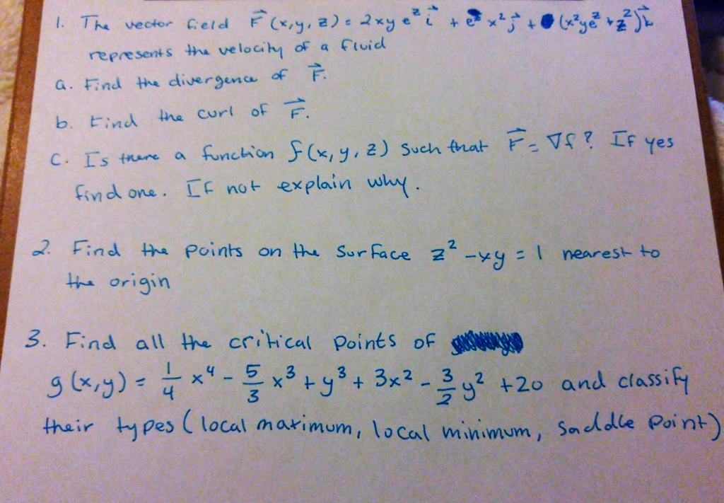 Solved The vector field F vector(x, y, z) = 2xy e^z I vector | Chegg.com