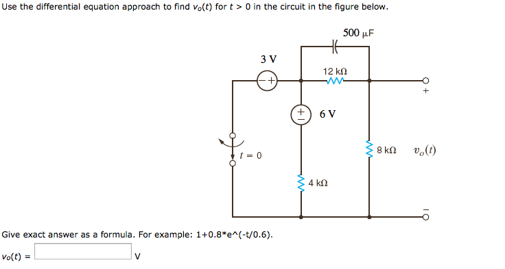Solved Use the differential equation approach to find v0(t) | Chegg.com