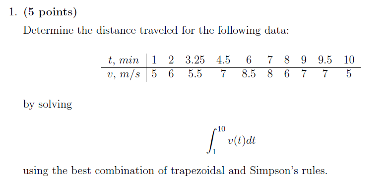 Solved Determine the distance traveled for the following | Chegg.com