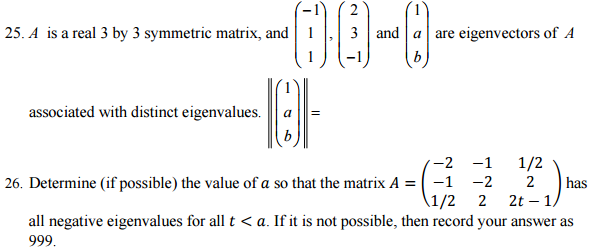A is a real 3 by 3 symmetric matrix, and (-1 1 1), | Chegg.com