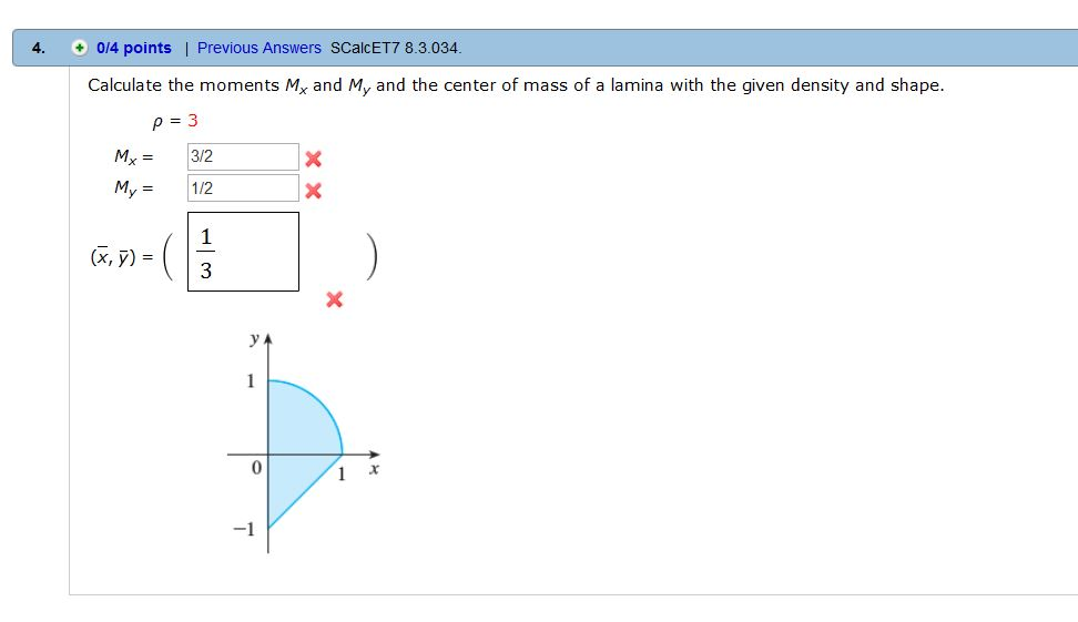 Solved Calculate the moments Mx and My and the center of | Chegg.com Solved Calculate the moments Mx and My and the center of | Chegg.com