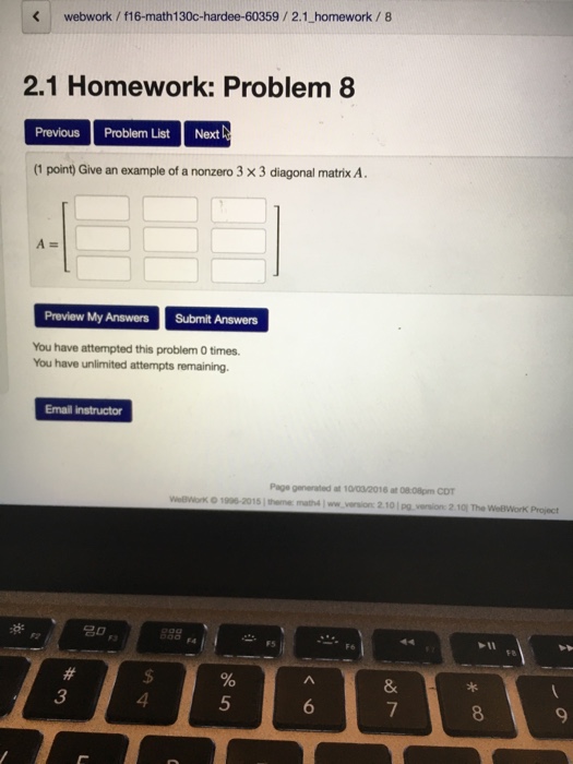 Solved Give an example of a nonzero 3 Times 3 diagonal | Chegg.com