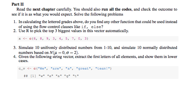 Solved Part II Read the next chapter carefully. You should | Chegg.com