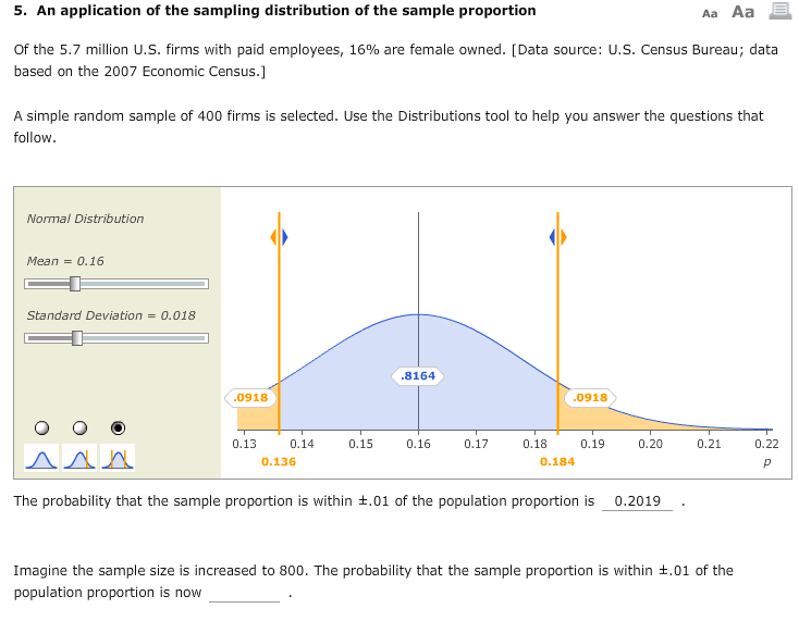 Solved 5. An application of the sampling distribution of the | Chegg.com
