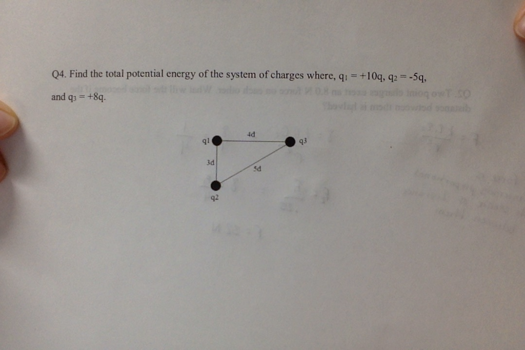Solved Find the total potential energy of the system of | Chegg.com