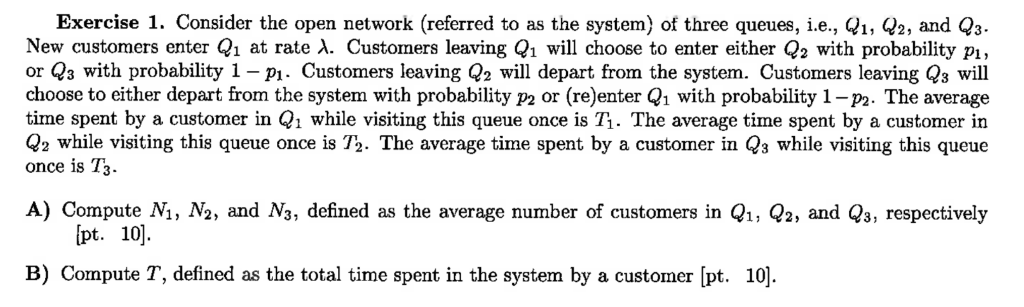 Solved Exercise 1. Consider the open network (referred to as | Chegg.com