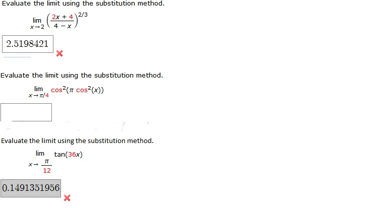 Solved Evaluate the limit using the substitution method. | Chegg.com