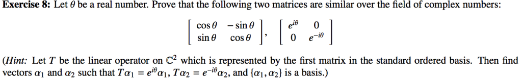 Solved Exercise 8: Let θ be a real number. Prove that the | Chegg.com