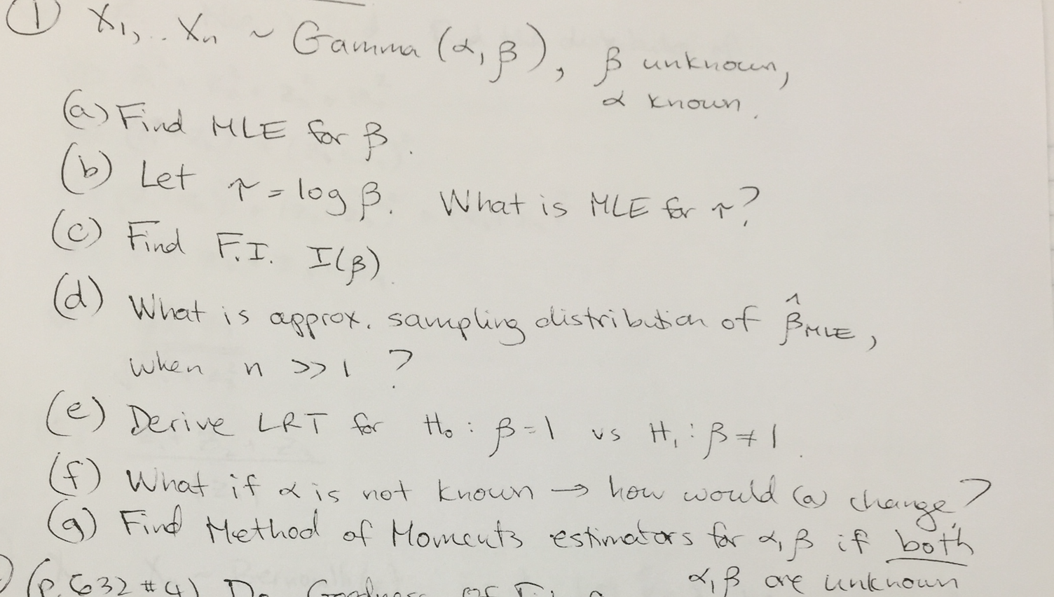 Solved x_1, x_n gamma(alpha,beta), beta unknown alpha known | Chegg.com