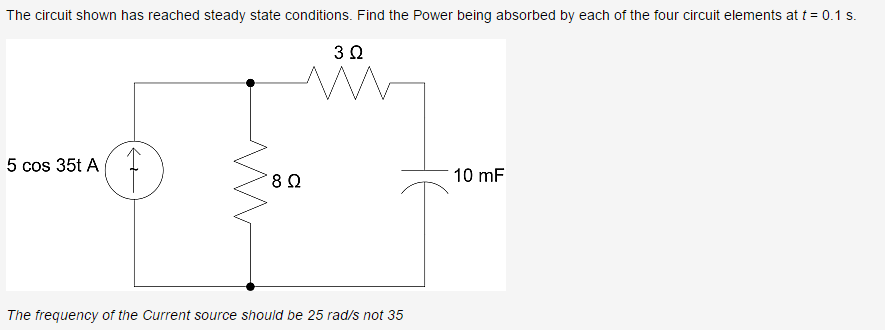 Solved The circuit shown has reached steady state | Chegg.com