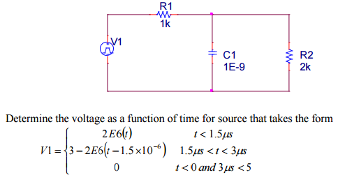 Solved Find the voltage as a function of time for voltage | Chegg.com