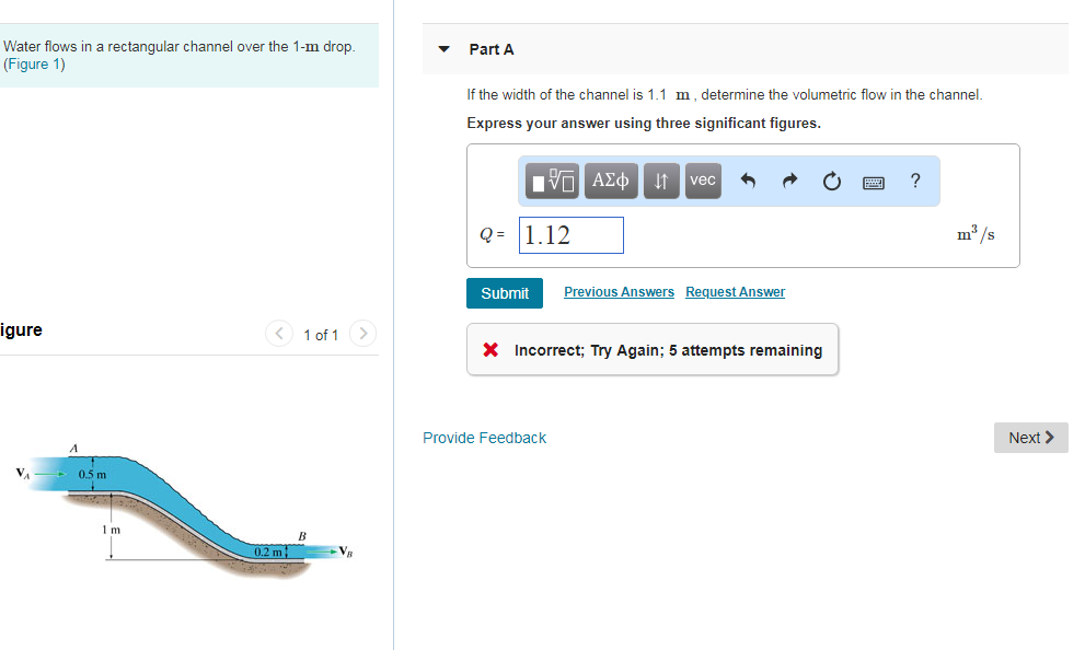 Solved Water flows in a rectangular channel over the 1-m | Chegg.com