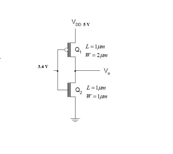 Solved Find output voltage when Vth = -1V for the pmos and | Chegg.com Solved Find output voltage when Vth = -1V for the pmos and | Chegg.com