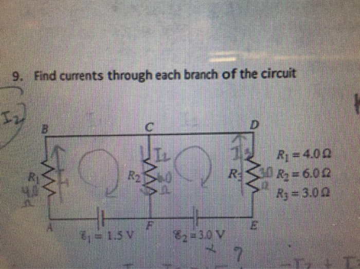 Solved Find currents through each branch of the circuit | Chegg.com