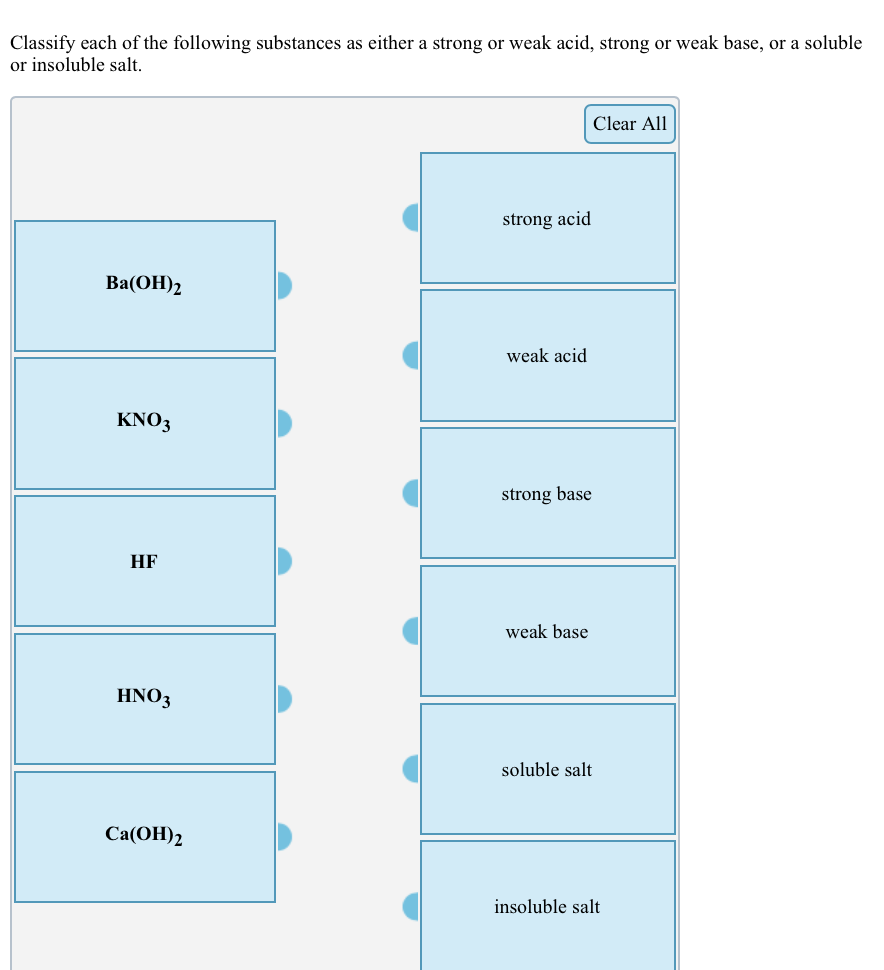 Solved Classify each of the following substances as either a | Chegg.com
