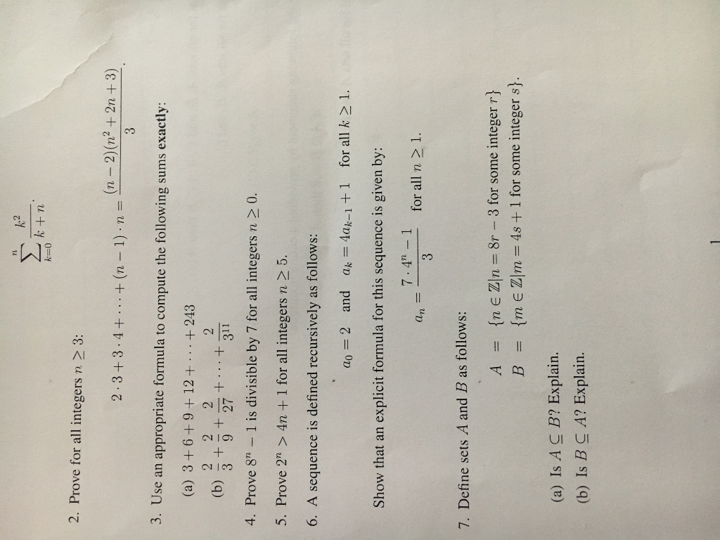Solved k n. 2. Prove for all integers n 2 3: (n 2)(n2 2n 3) | Chegg.com