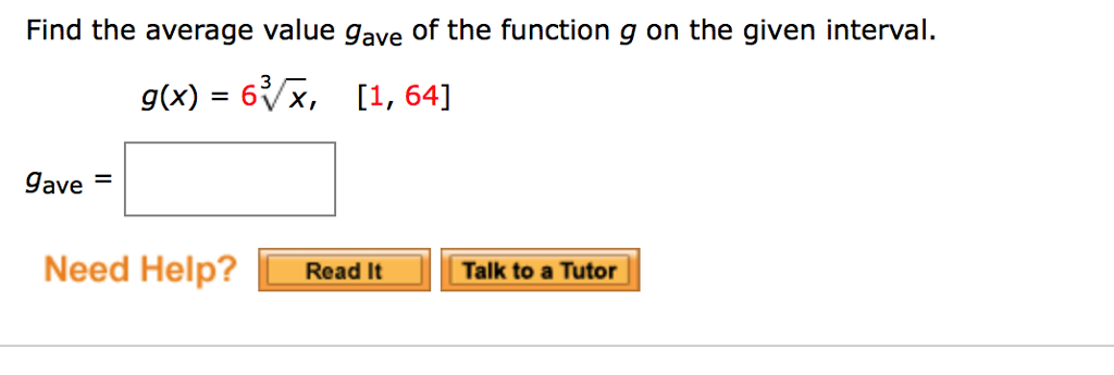 Solved Find The Average Value Gave Of The Function G On The
