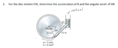 Solved For the disc motion CW, determine the acceleration of | Chegg.com