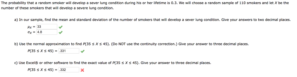 Solved The probability that a random smoker will develop a | Chegg.com
