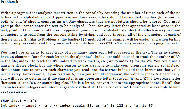 Solved Problem B Write A Program That Analyzes Text Written