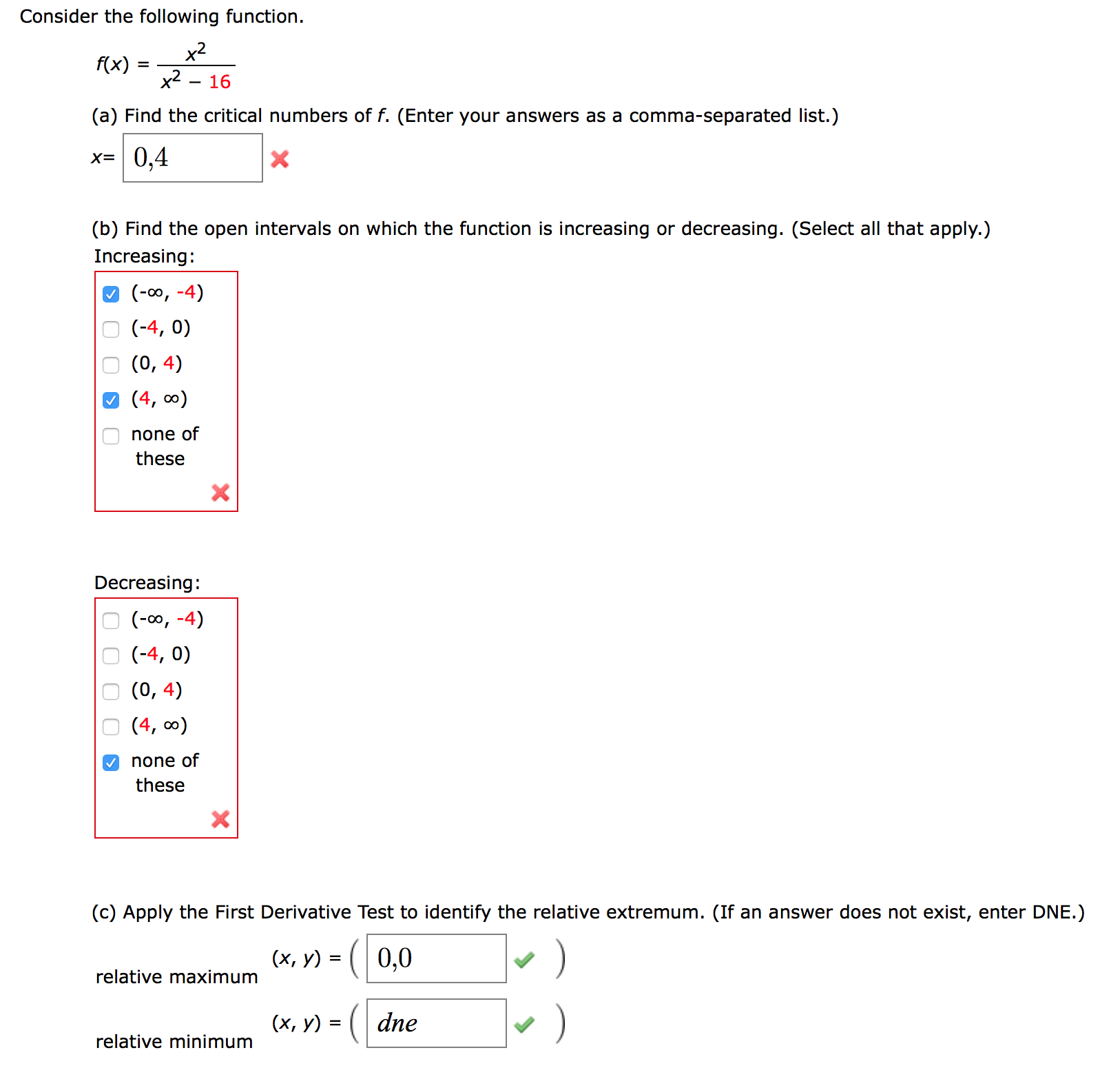 Solved Consider the following function. f(x) x2 16 (a) Find | Chegg.com