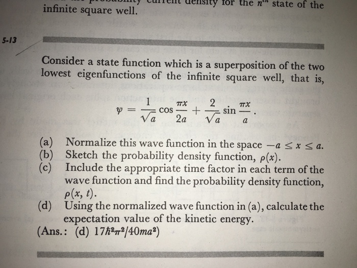 Solved Consider a state function which is a superposition of | Chegg.com