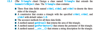 Solved 12-i (The Triangle class Design a class named | Chegg.com
