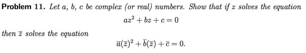 Solved Let a, b, c be complex (or real) numbers. Show that | Chegg.com