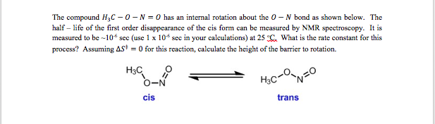Solved The compound has an internal rotation about the | Chegg.com
