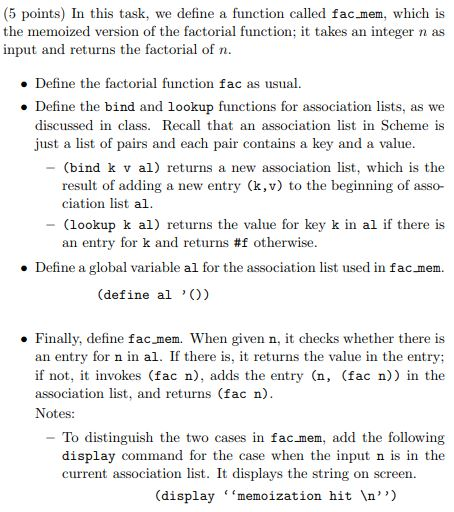 THIS FUNCTION TO BE WRITTEN IN SCHEME/DRRACKET. NO | Chegg.com
