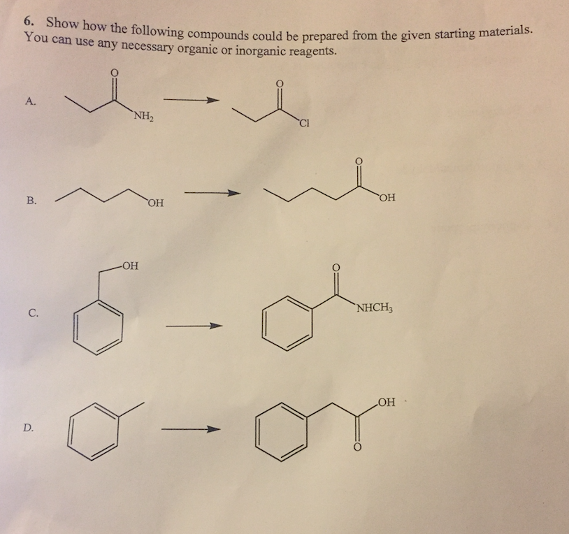Solved ow ow You can use the following compounds could be | Chegg.com
