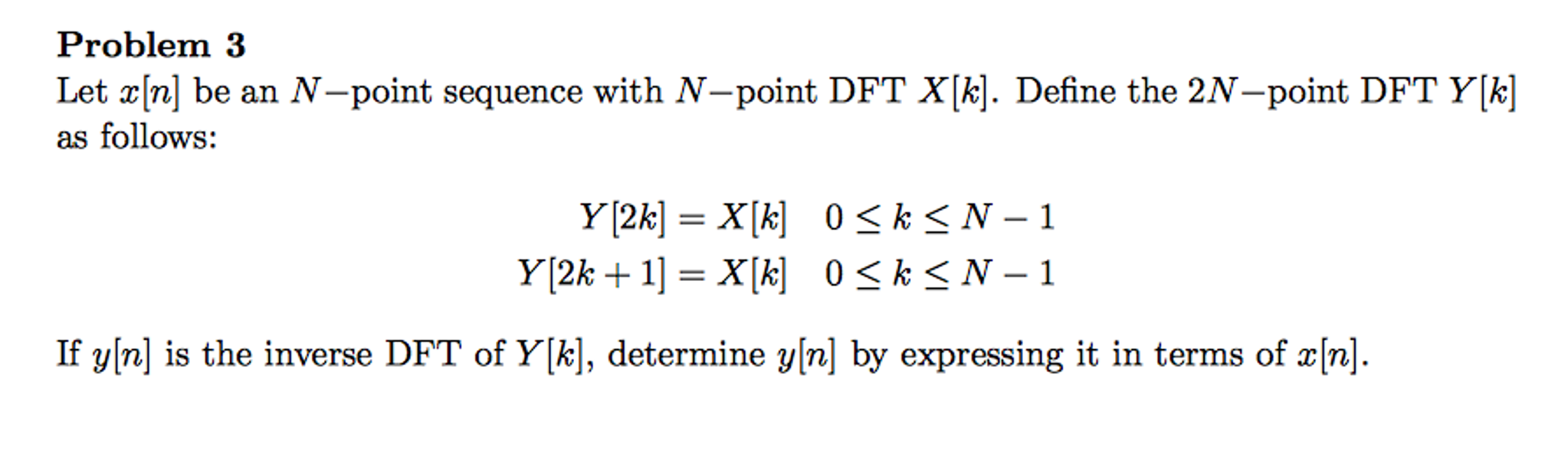 Let x[n] be an N-point sequence with N-point DFT | Chegg.com
