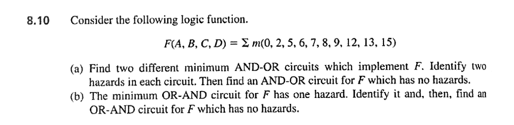 Solved 810 Consider The Following Logic Function Fa B C 
