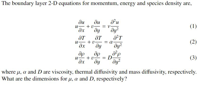 Solved The boundary layer 2-D equations for momentum, energy | Chegg.com