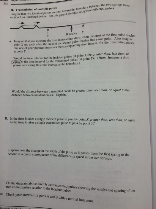 Solved Imagine that two identical pulses are sent toward the | Chegg.com