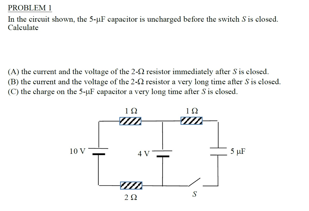 Solved PROBLEM In the circuit shown, the 5-uF capacitor is | Chegg.com